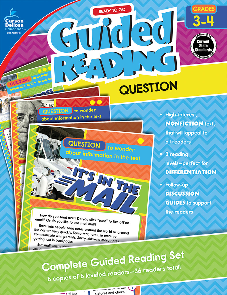 Carson Dellosa Ready to Go: Question Guided Reading Set, Grades 3-4 ...