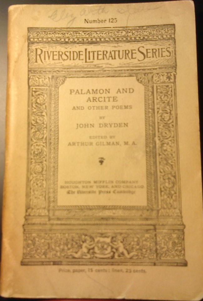 Palamon and Arcite and Other Poems by John Dryden | Goodreads