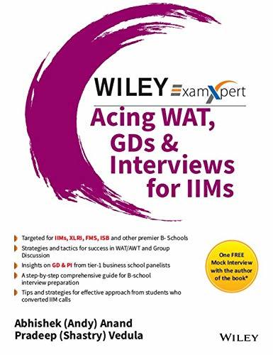Wiley's ExamXpert Acing WAT, GDs & Interviews for IIMs by Pradeep ...