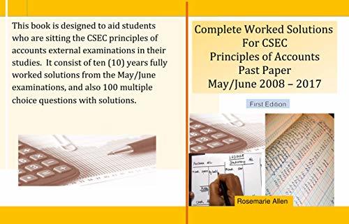 Complete Worked Solutions for CSEC Principles of Accounts Past Paper ...
