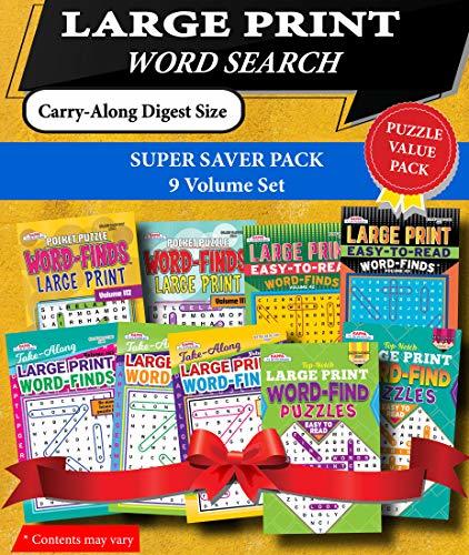 KAPPA Super Saver LARGE PRINT Word Search Puzzle Pack-Set of 9 Carry ...