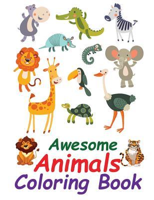 Awesome Animals Coloring Book: Stress Relieving Designs: Animals, Birds ...