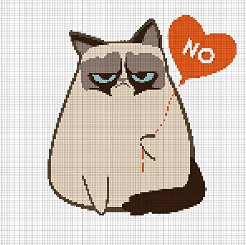 Grumpy Cat Cross Stitch: (28cm x 28cm) (11"x11") by Cute Creative ...