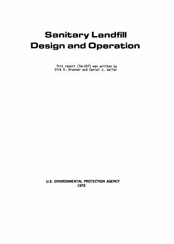 Sanitary Landfill Design and Operation by U.S. Environmental Protection ...