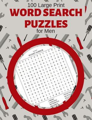 100 Large Print Word Search Puzzles For Men: Brain game entertainment ...