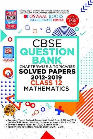 Oswaal CBSE Question Bank Class 12 Mathematics Book Chapterwise ...