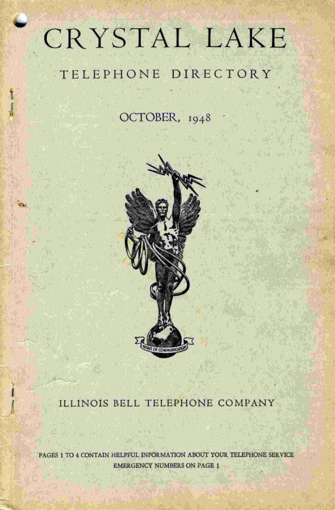 Crystal Lake Telephone Directory by Illinois Bell Telephone Company ...