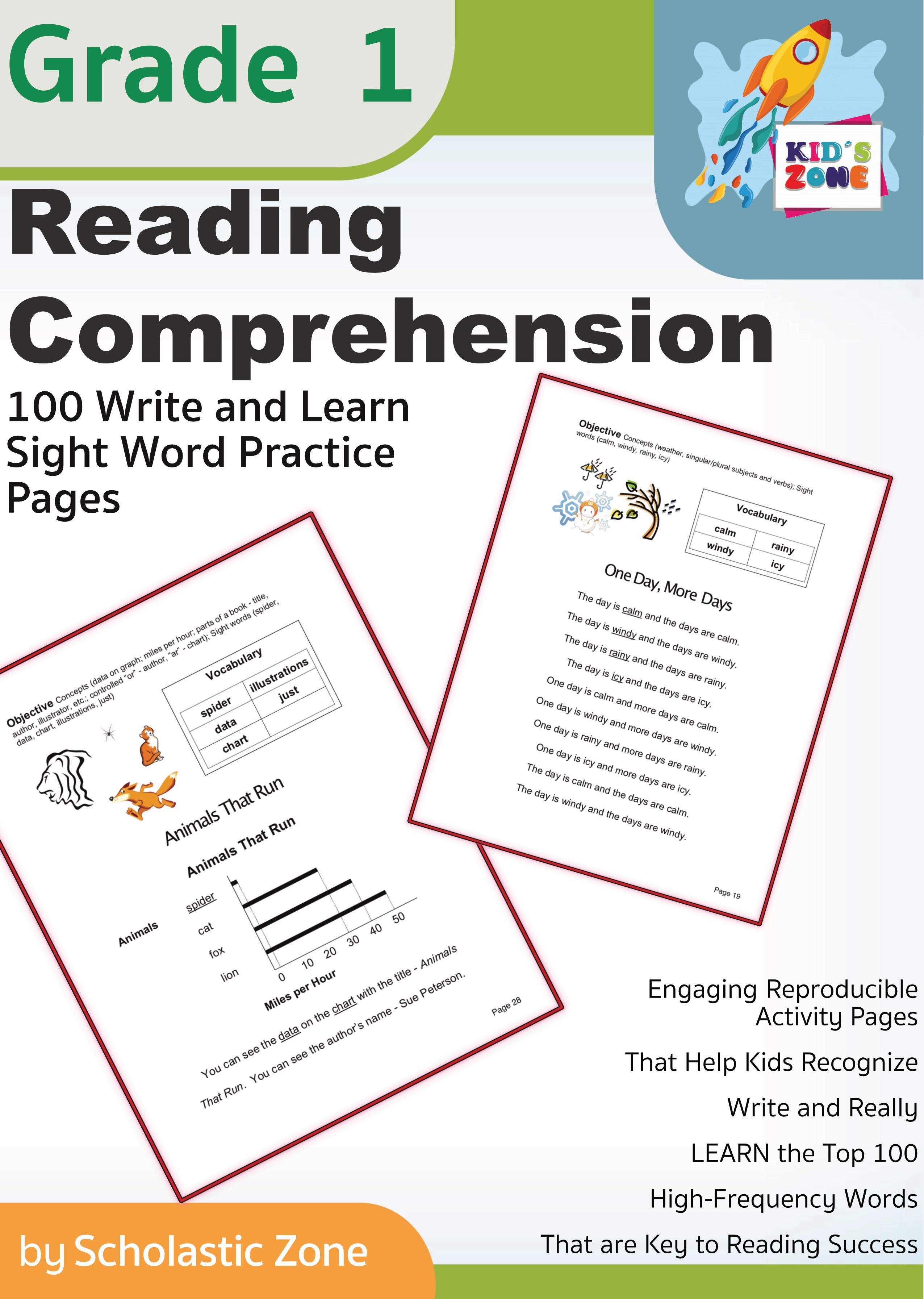 Reading Comprehension Grade 1 - 100 Write-and-Learn Sight Word Practice ...
