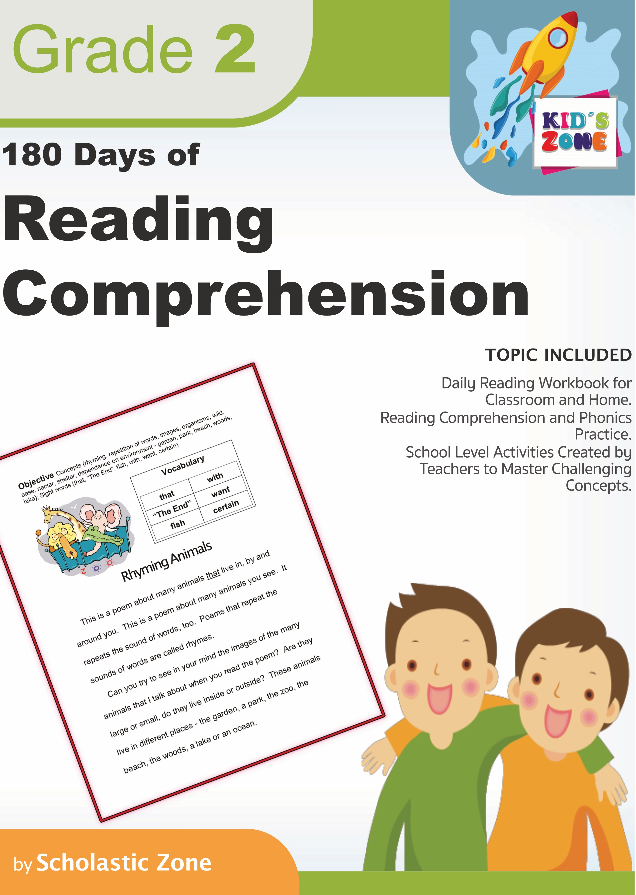 180 Days of Reading Comprehension, Grade 2: Daily Reading Workbook for ...