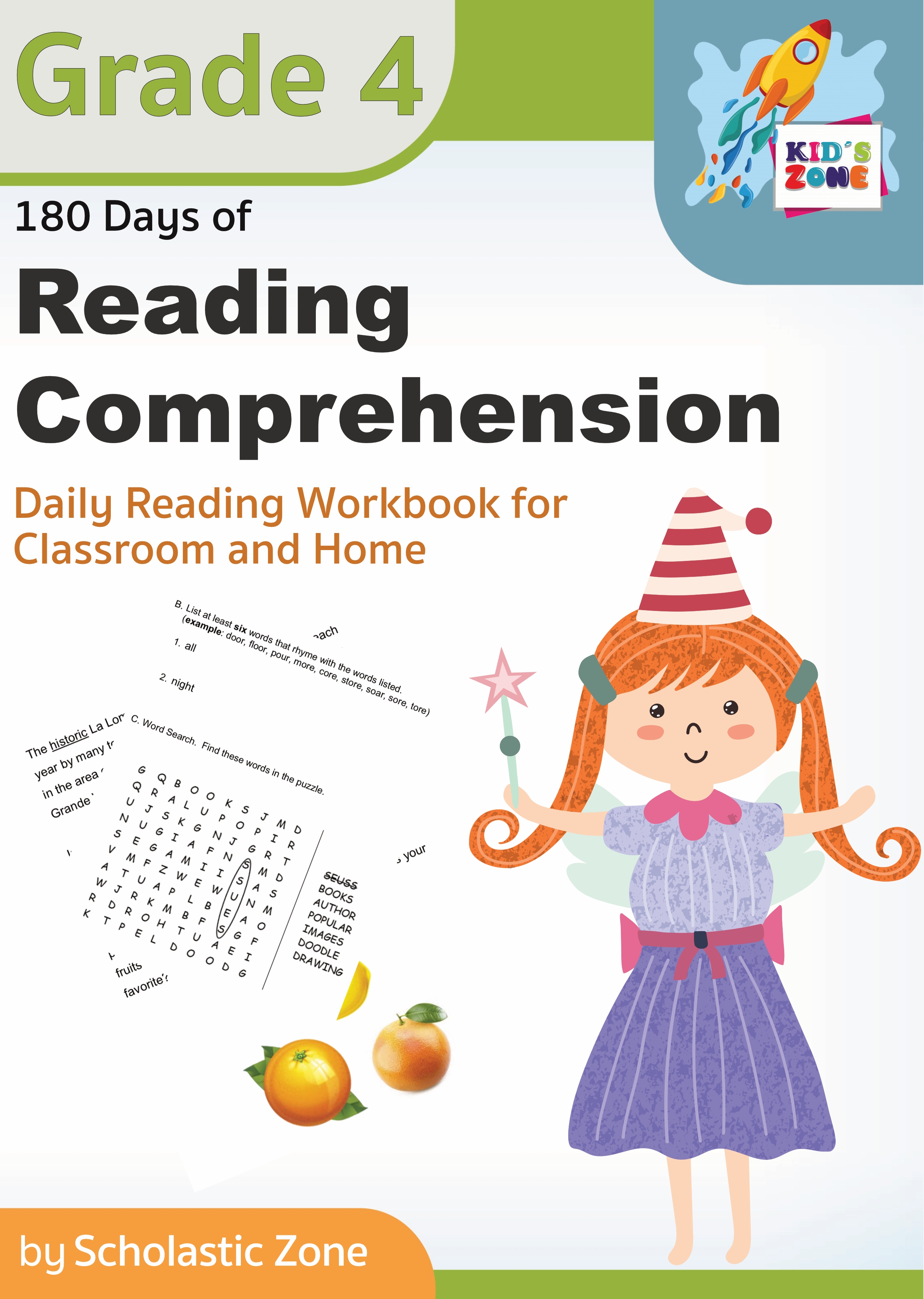 180 Days of Reading Comprehension, Grade 4: Daily Reading Workbook for ...