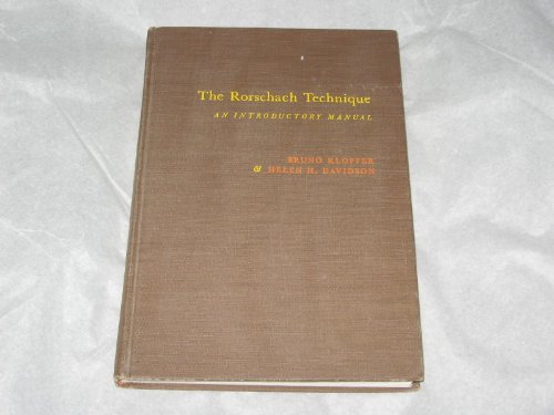 Rorschach Technique: An Introductory Manual by Bruno Klopfer | Goodreads
