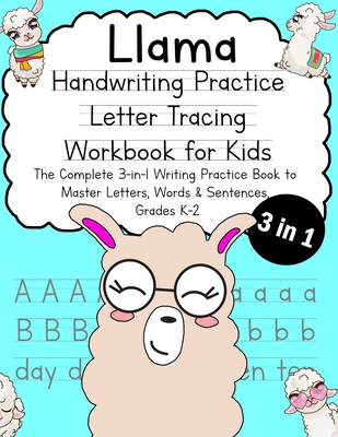 Llama Handwriting Practice Letter Tracing Workbook for Kids: The ...