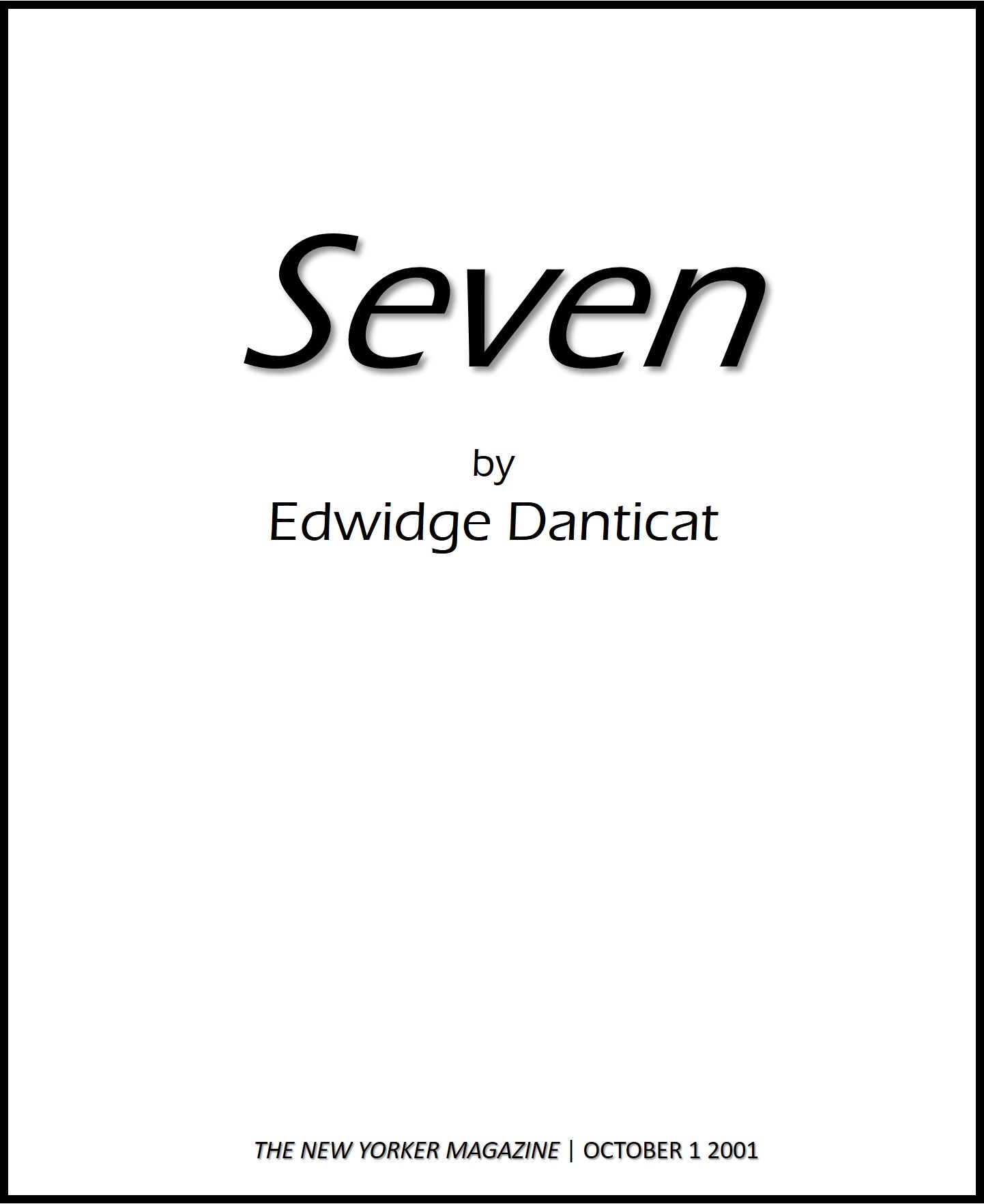 Seven by Edwidge Danticat | Goodreads