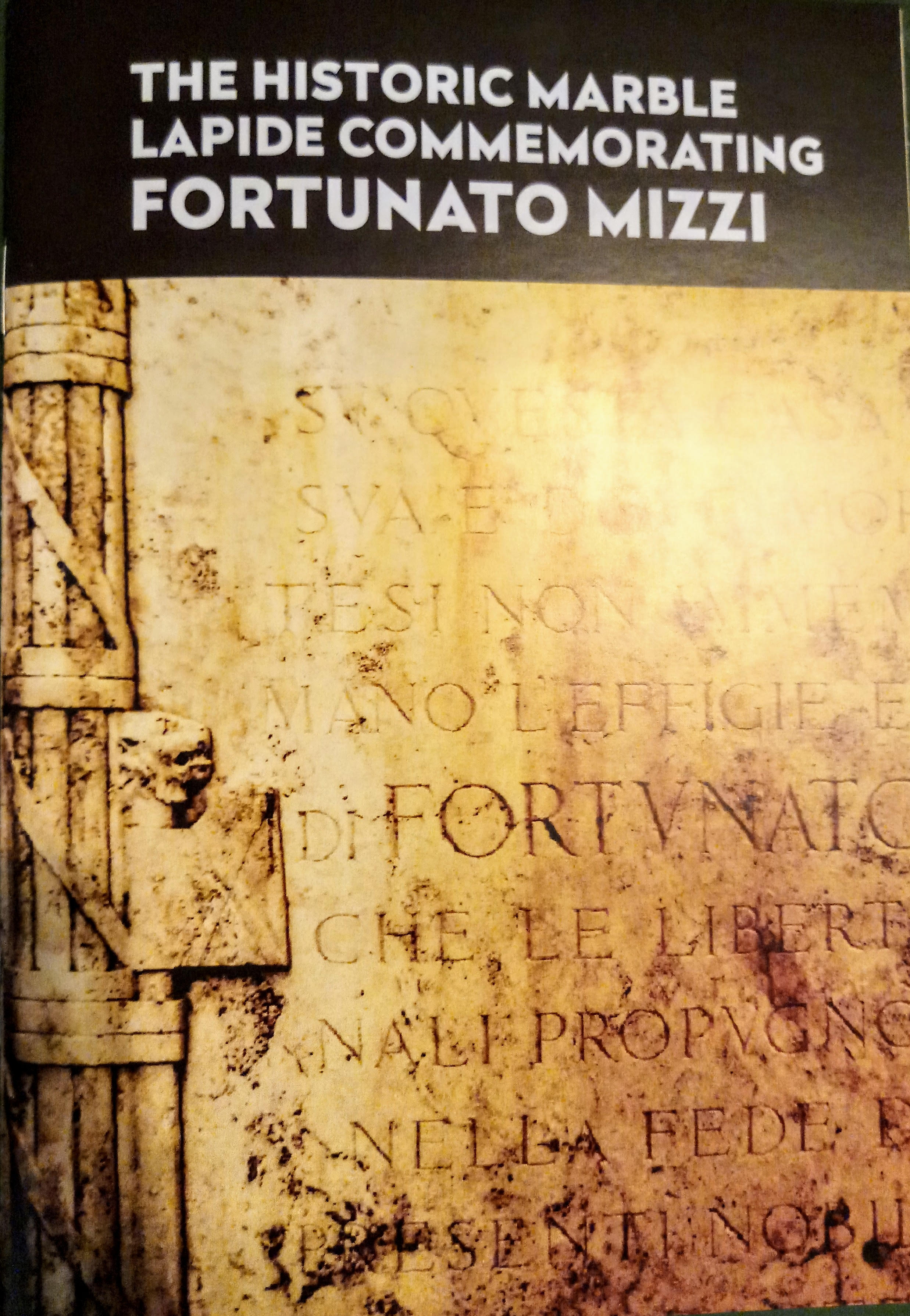 The historic marble lapide commemorating Fortunato Mizzi by Mario ...