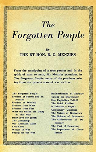 The Forgotten People by Robert Menzies | Goodreads