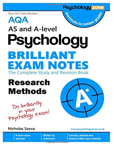AQA Psychology BRILLIANT EXAM NOTES: Research Methods: AS and A-level ...