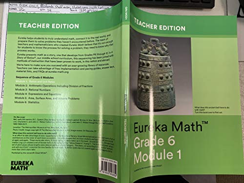Eureka Math Grade 6 Module 1 Teacher Edition, Ratios and Unit Rates by ...
