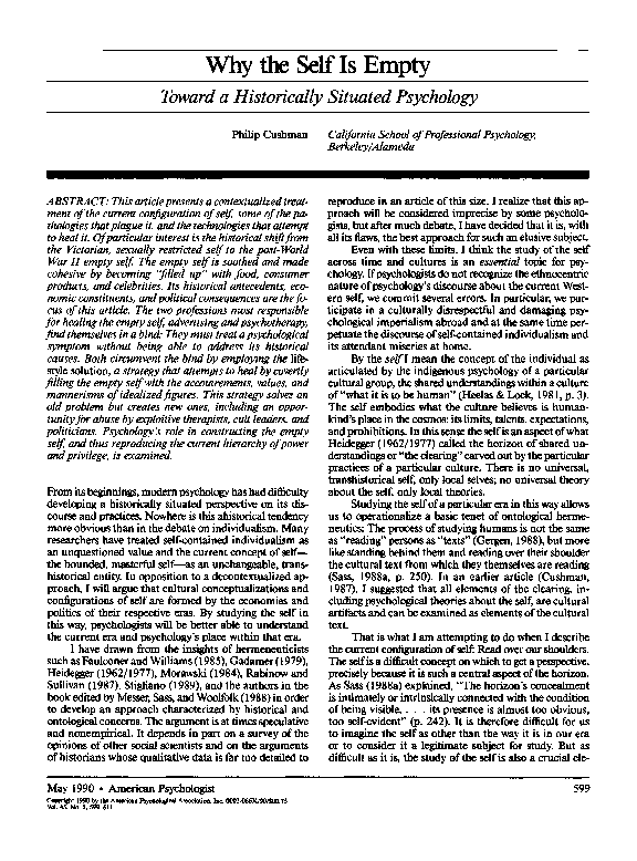 Why the Self is Empty by Philip Cushman | Goodreads