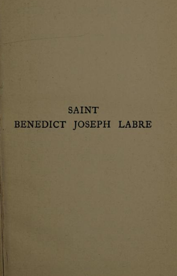 Saint Benedict Joseph Labre by C.L. White | Goodreads