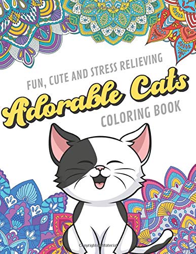Fun Cute And Stress Relieving Adorable Cats Coloring Book: Find ...
