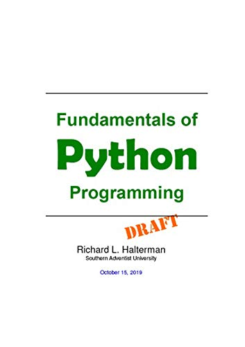 Fundamentals Of Programming Python Fundamentals Of Programming Python Draft By Richard L