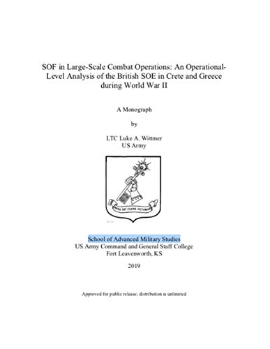 Special Operations in Large-scale Combat Operations: an Operational ...