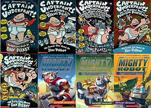 Dav Pilkey 8 Book Collection: Includes 5 Captain Underpants Titles and ...