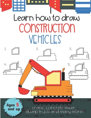 Learn how to draw construction vehicles crane, concrete mixer, dump ...