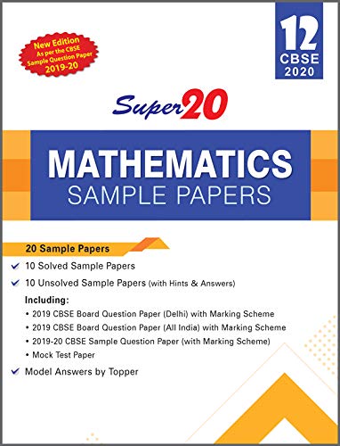 Super20 Mathematics Sample Papers Class 12 CBSE 2020 by Jain Gunjan ...