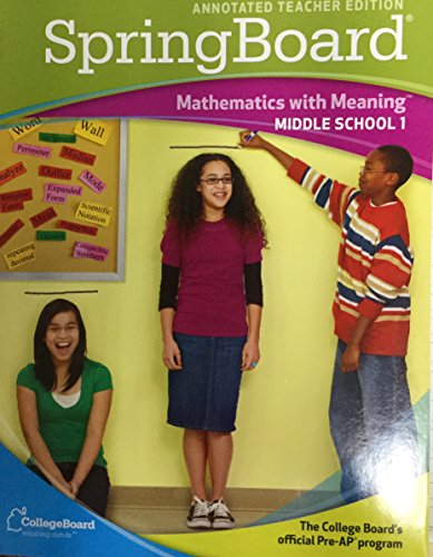 Springboard Mathematics With Meaning Middle School 1 Teacher Edition by ...
