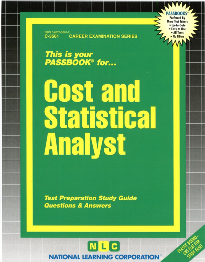 Cost and Statistical Analyst(Passbooks) by National Learning ...