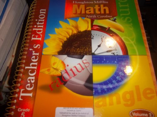 Houghton Mifflin Mathmatics North Carolina: Teacher's Edition Level 5 Volume 2 2005 by Houghton ...