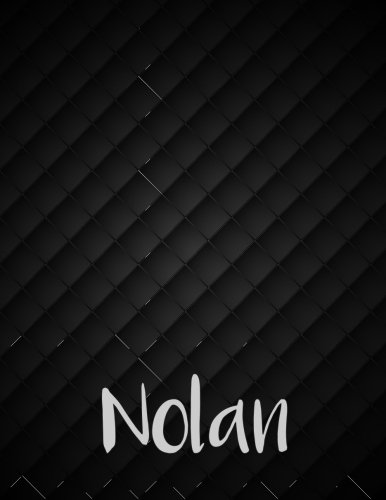 Nolan: 110 Pages 8.5x11 Inches Personalized Diamond Black Leather ...