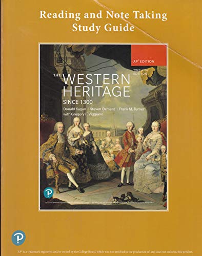 Reading and Note Taking Study Guide for The Western Heritage Since 1300 ...