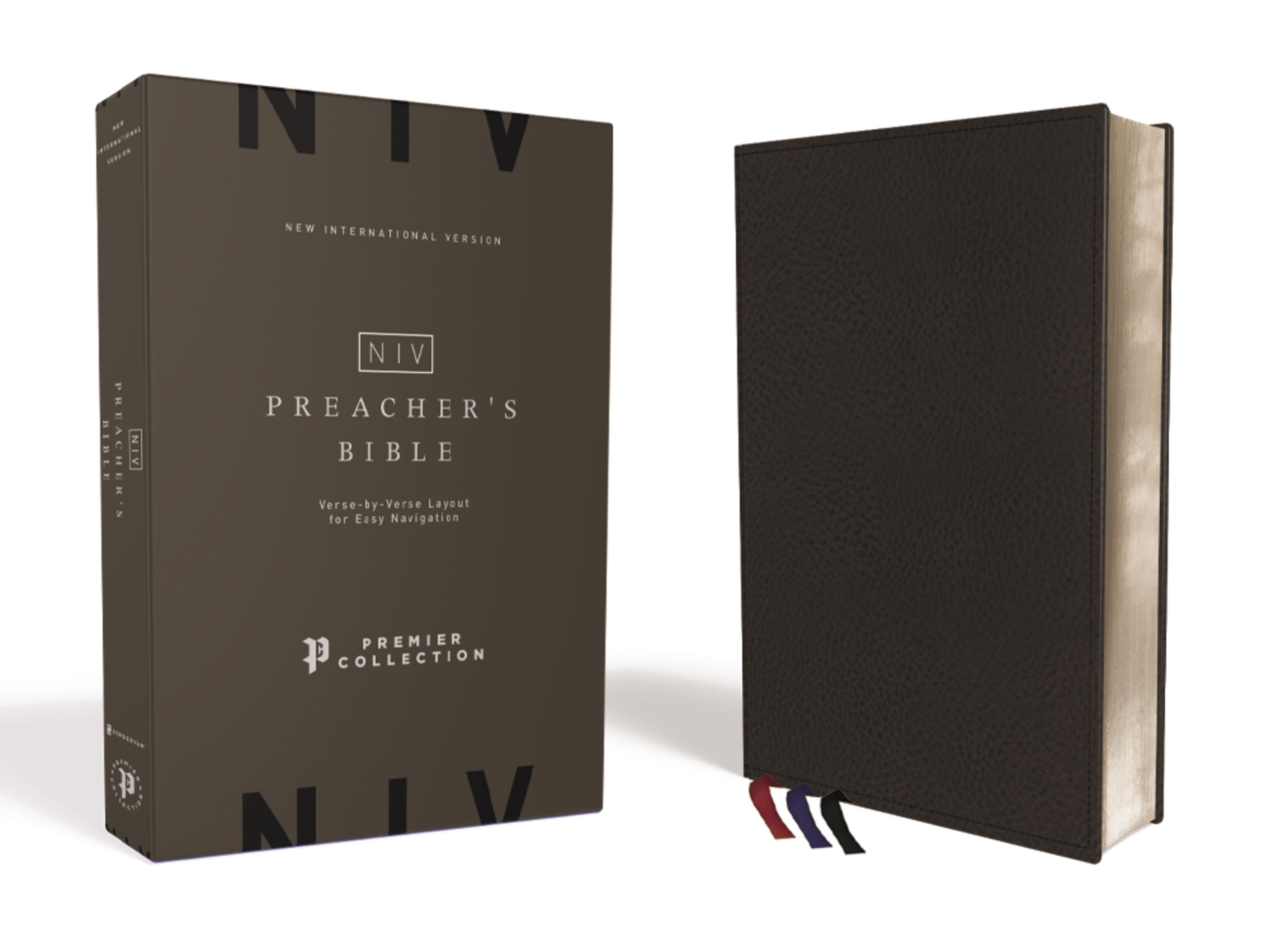 NIV, Preacher's Bible, Verse-by-Verse Format, Premium Goatskin Leather ...