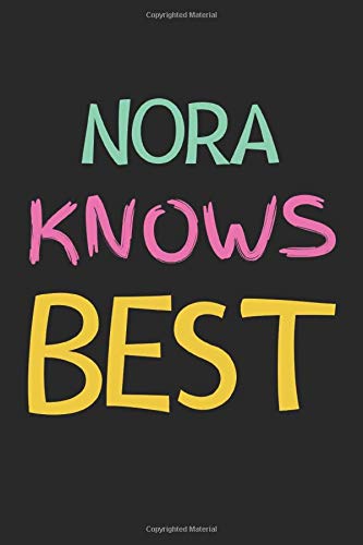 Nora Knows Best: Lined Journal, 120 Pages, 6 x 9, Nora Personalized ...