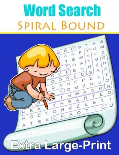 Spiral Bound Word Search: Extra Large-Print Word Search Easy, Medium ...