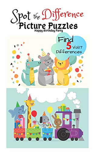 Spot the Difference Picture Puzzles "Happy Birthday Party(Animals ...