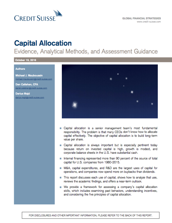 Capital Allocation Evidence, Analytical Methods, and Assessment ...