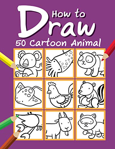 How to draw 50 Cartoon Animal: How to Draw cartoon for Kids with Step ...