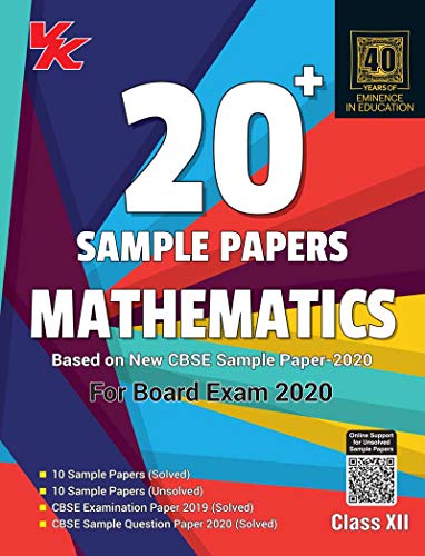 Xam Idea 20 Plus CBSE Sample Papers Mathematics Class 12for 2020 Exam ...