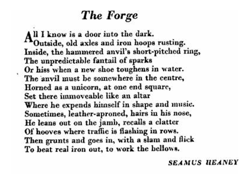 The Forge by Seamus Heaney | Goodreads