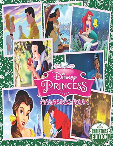 Disney Princess Coloring Book Christmas Edition: 50+ Disney ...