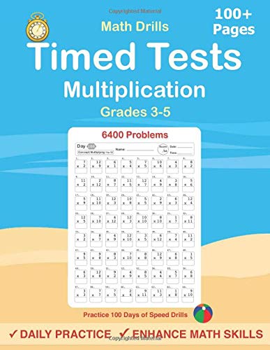 Timed Tests: Multiplication Math Drills, Practice 100 days of speed ...
