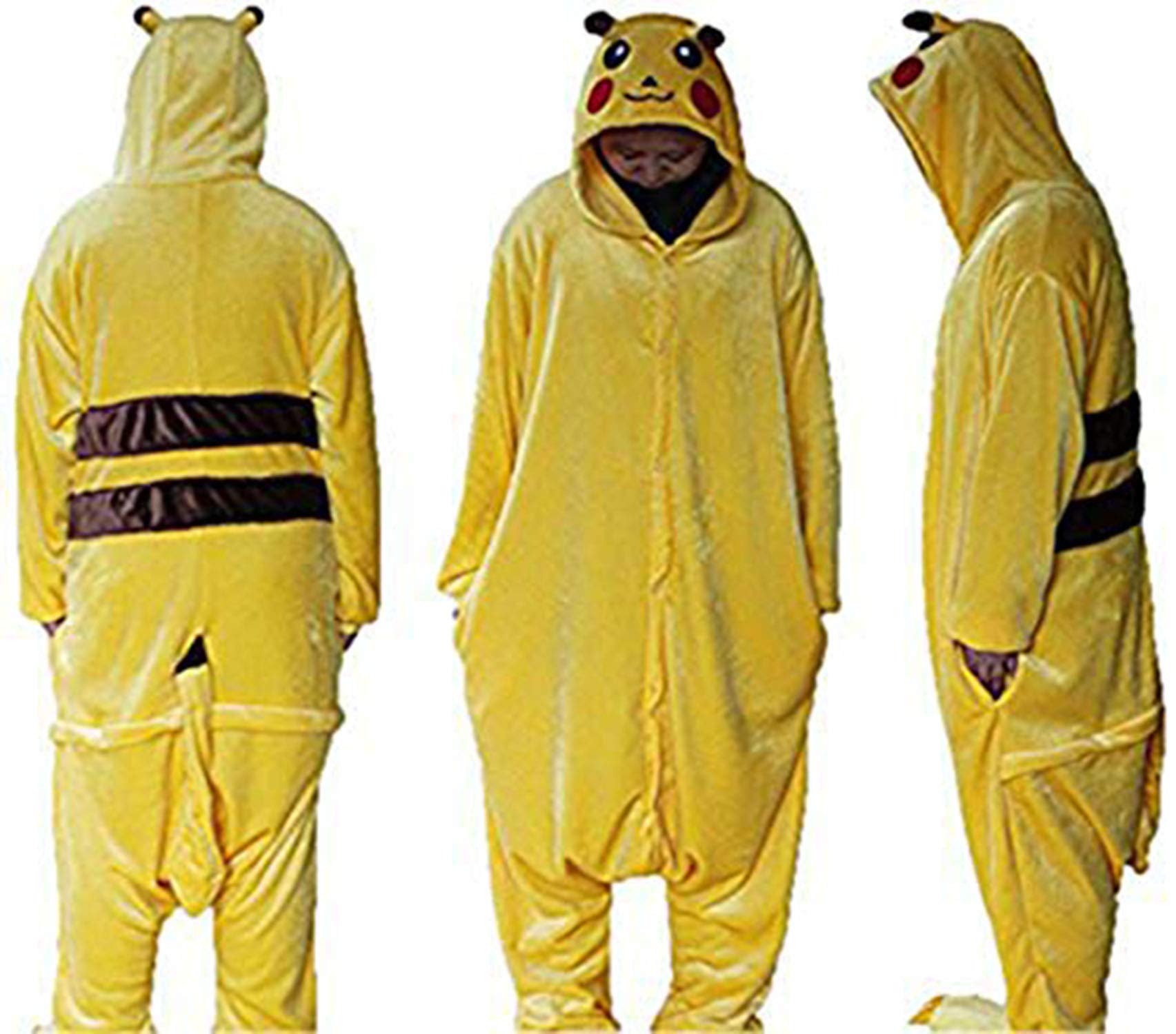 Bettyhome Winter Women Plush One Piece Pikachu Home Dress Hoodies By