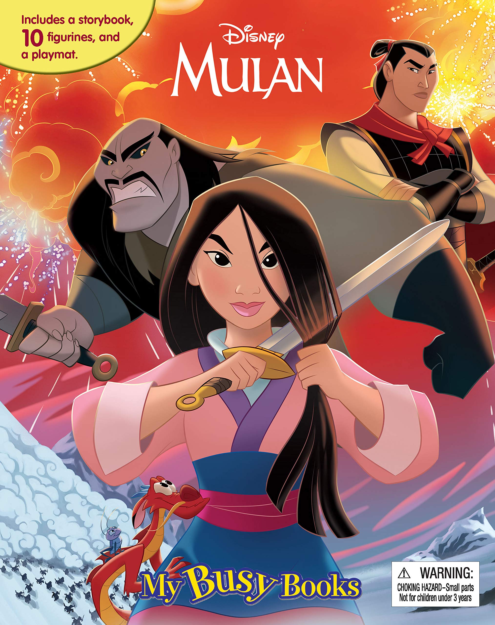 Disney Mulan My Busy Books - Storybook, 10 figurines, playmat by Phidal ...