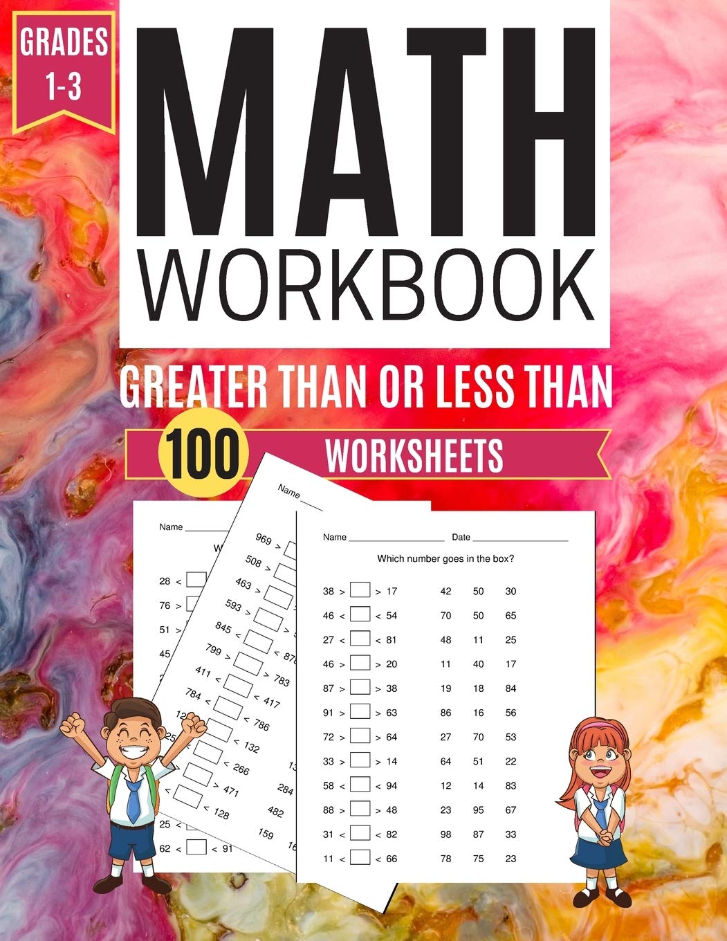 Math Workbook GREATER THAN OR LESS THAN 100 Worksheets Grades 1-3 by ...