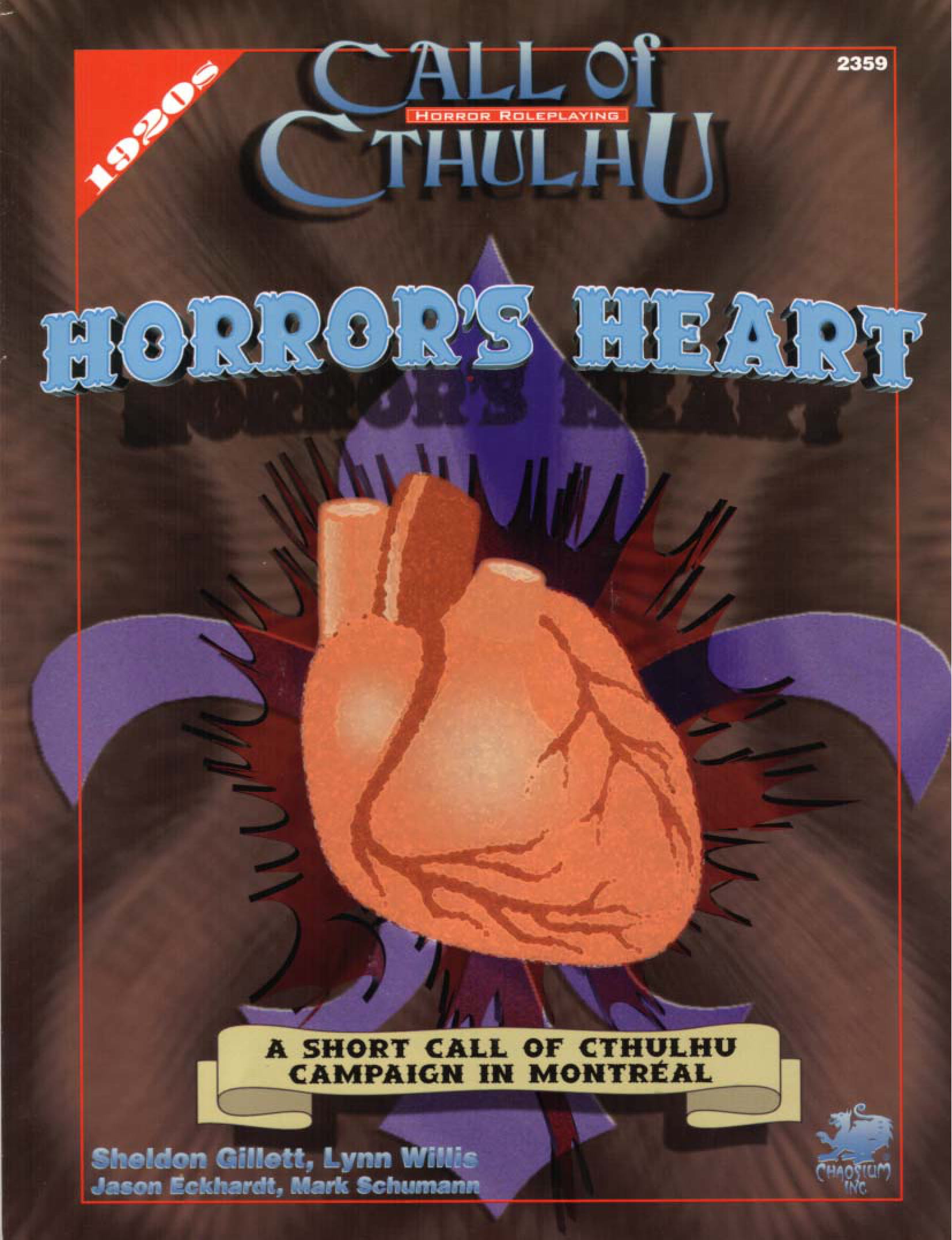 Horror's Heart (Call of Cthulhu RPG) by Sheldon Gillett | Goodreads