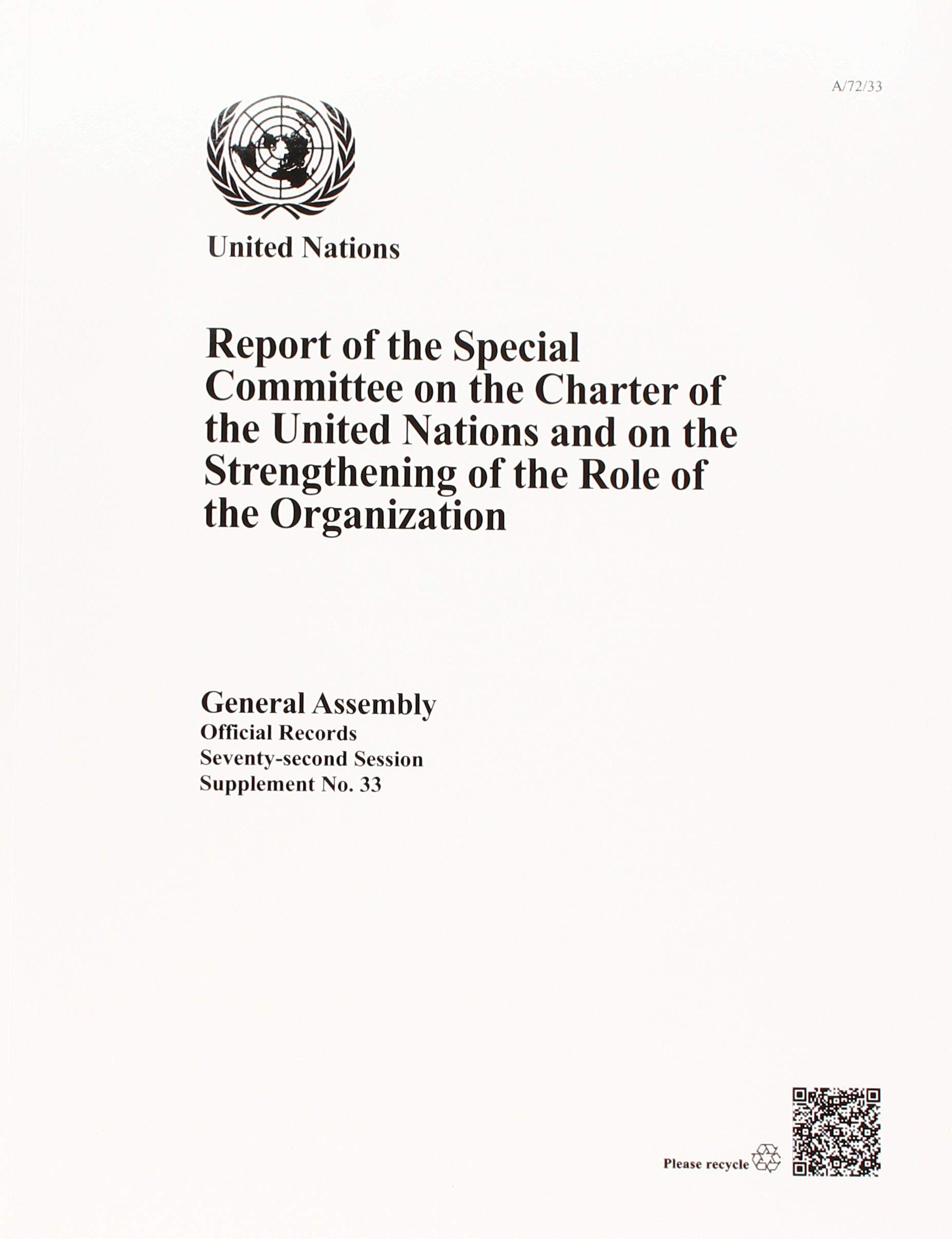 Report of the Special Committee on the Charter of the United Nations ...