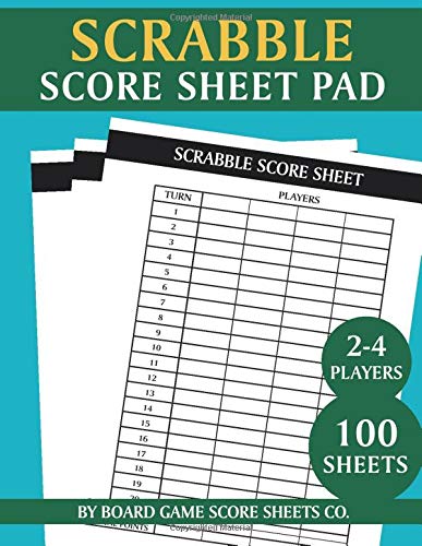 Scrabble Score Sheet Pad - 100 Sheets - For Upto 4 Players: 100 Score ...